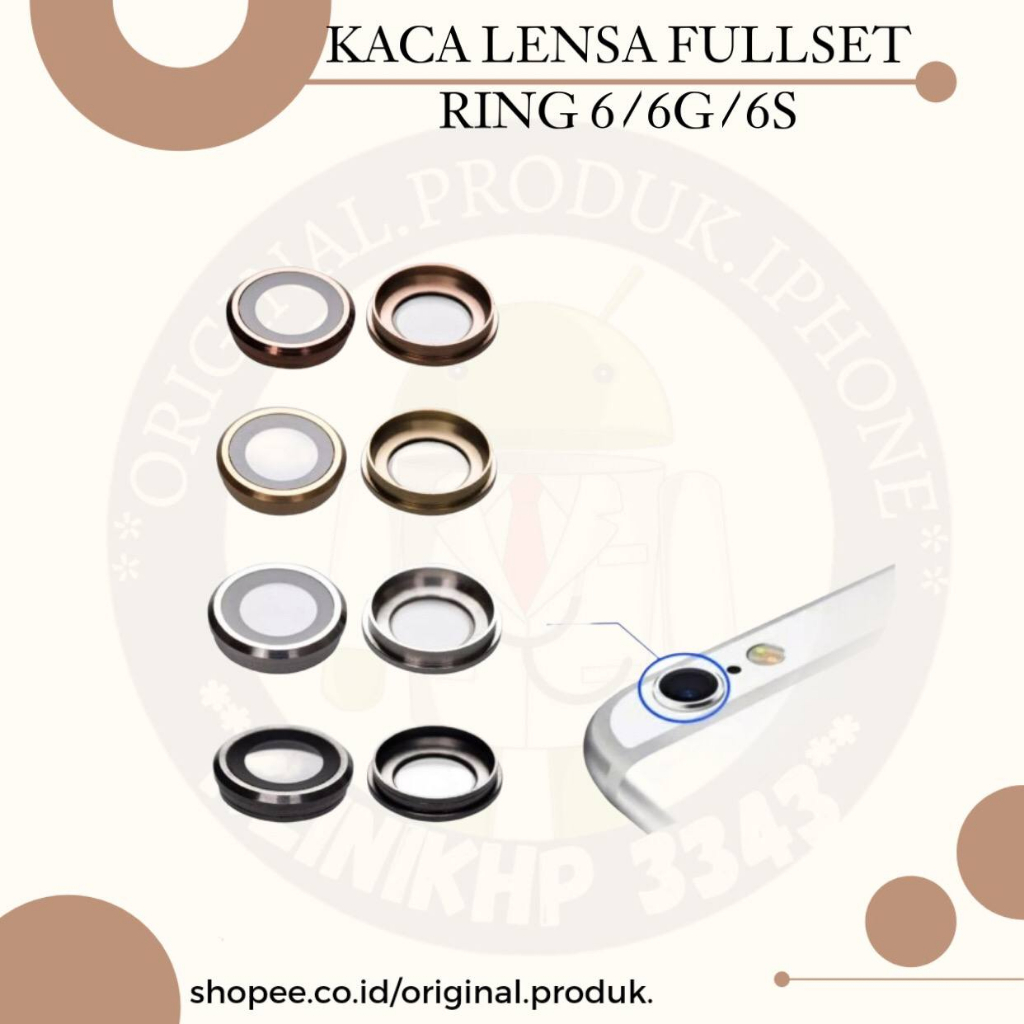 Jual LENSA KACA KAMERA BELAKANG 6/6S FULLSET RING | Shopee Indonesia