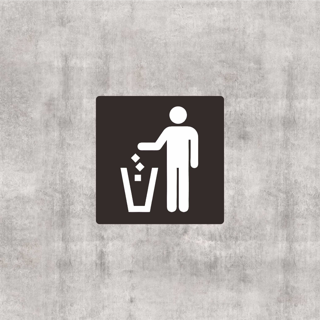 Jual Buang Sampah Disini Sign Akrilik 15cm Tempat Trash Signage Tanda ...