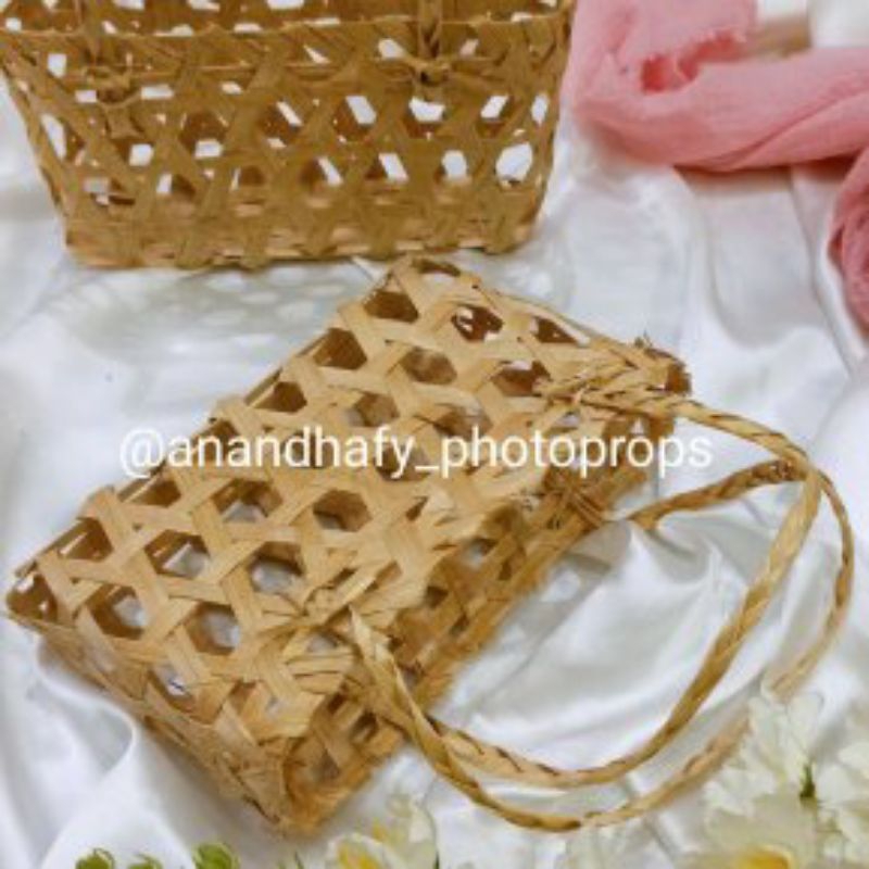 Jual KERANJANG BAMBU MINI TAS ANYAMAN MINI KECIL HAMPERS PARCEL LEBARAN SOUVENIR KERAJINAN BAMBU ...