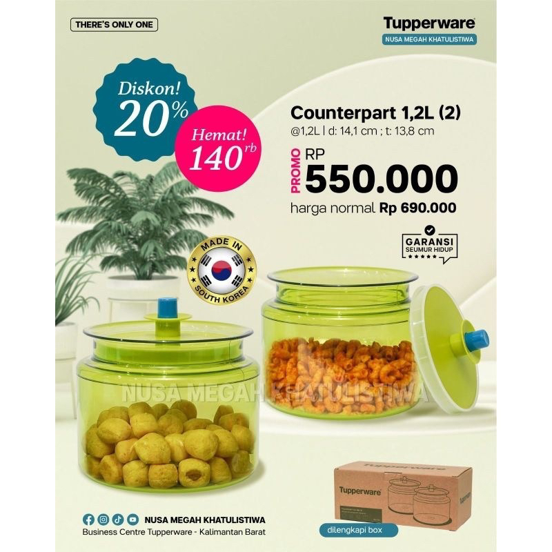 Jual counterpart 1,2liter tupperware (2) | Shopee Indonesia