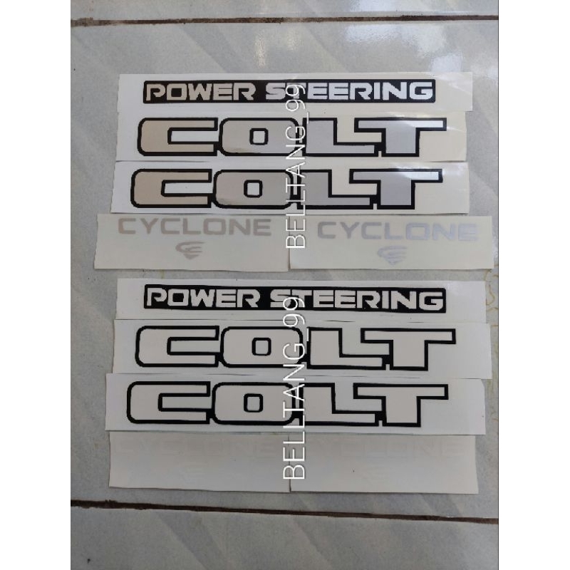Jual Sticker stiker tulisan colt cyclone power steering/ stiker ...