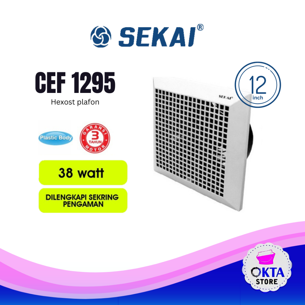 Jual Sekai Kipas Angin Exhaust CEF 1295 Exhaust Fan Plafon 12 Inch ...
