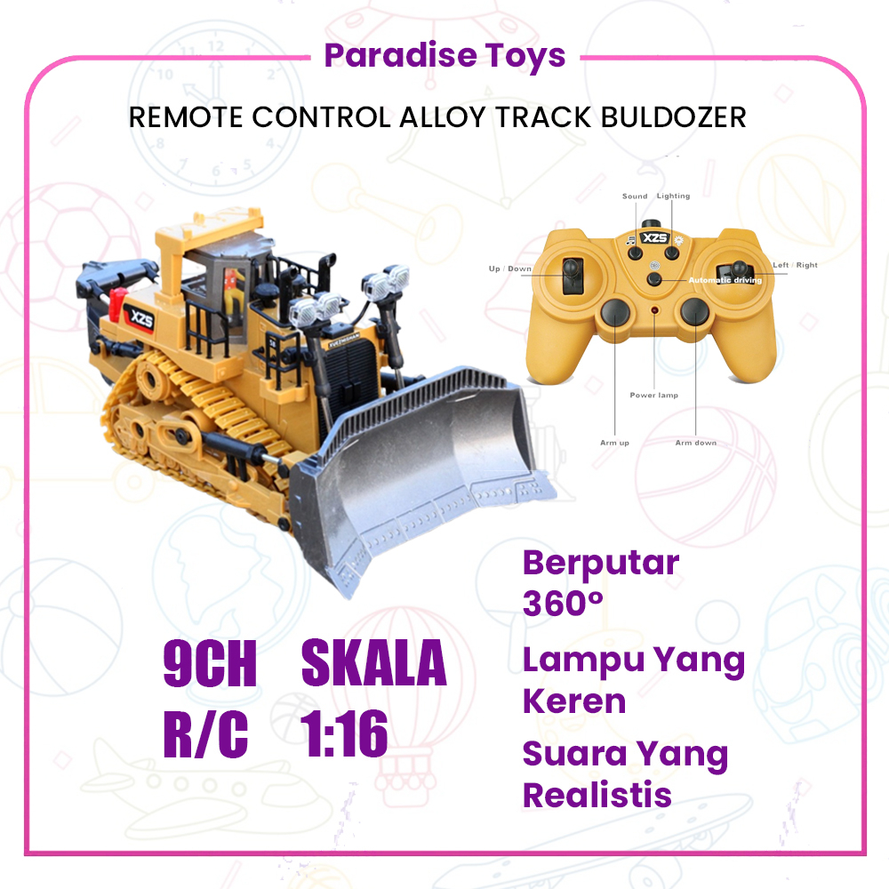 Jual Buldoser Remote Control Crawler 9 Channel RC Bulldozer Mainan ...