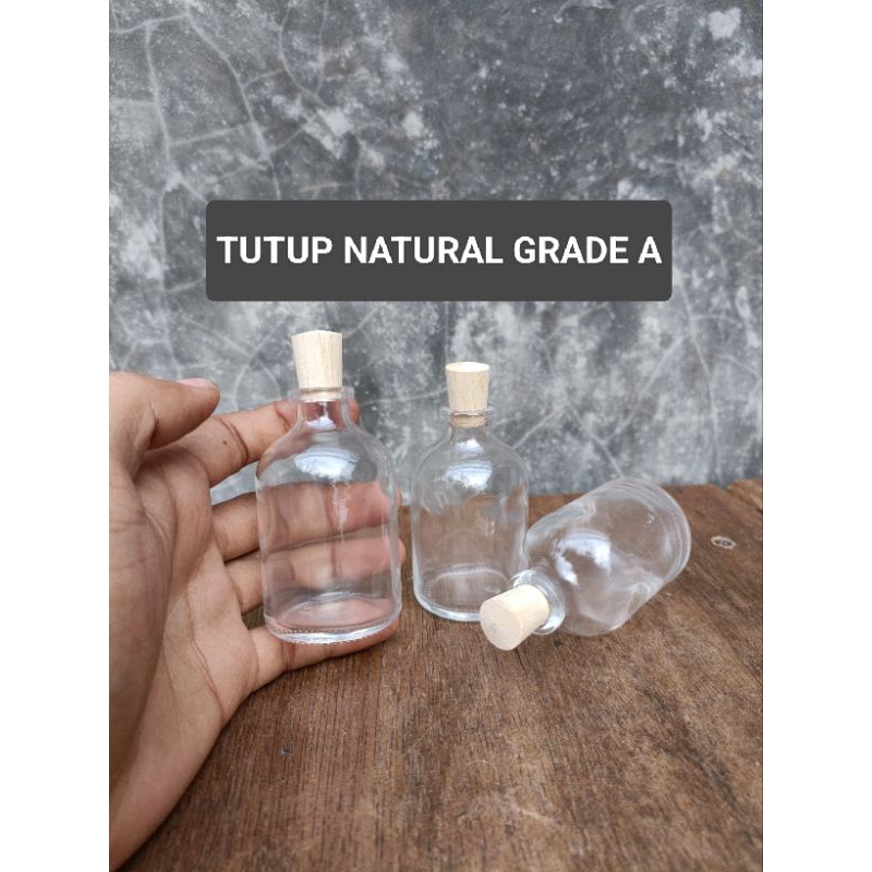 Jual Botol Kaca VIAL 50ml BENING / 50ml tutup kayu gabus / plastik ...
