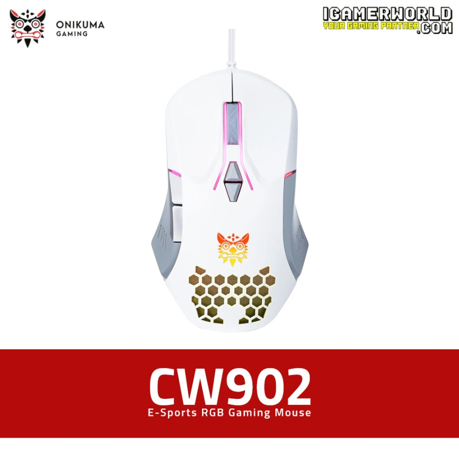Jual Onikuma CW902 White 6400Dpi Wired RGB Gaming Mouse | Shopee Indonesia