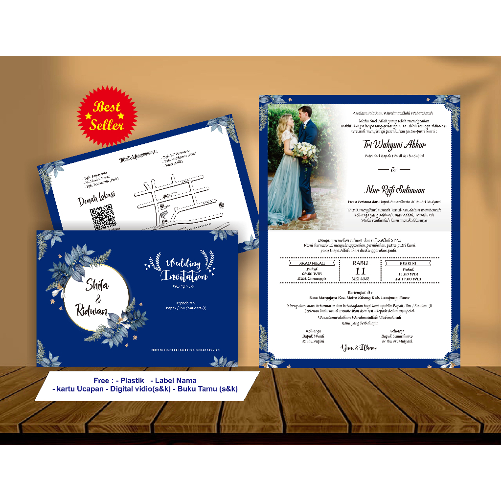 Jual Undangan Pernikahan Biru | Shopee Indonesia