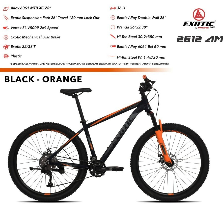 Jual Sepeda Exotic MTB 2612 AM 26 inch Sepeda Gunung Exotic sepeda ...
