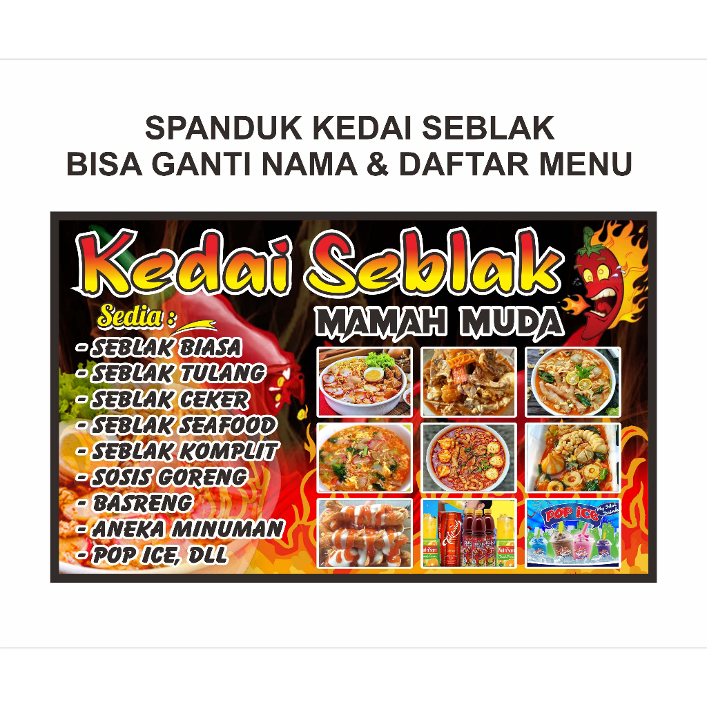 Jual Spanduk Seblak/Spanduk Kedai Seblak/Warung Seblak | Shopee Indonesia