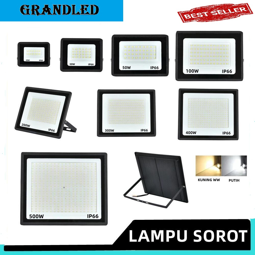 Jual LAMPU TEMBAK SOROT LED OUTDOOR 20W 30w 50w 100w 150w 200w 300w 400w ip66 FLOODLIGHT Flood ...
