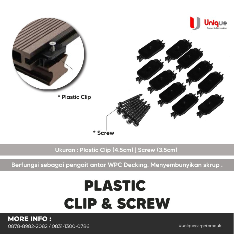 Jual Aksesoris Decking WPC / Plastic Clip Decking Floor Pool Outdoor ...