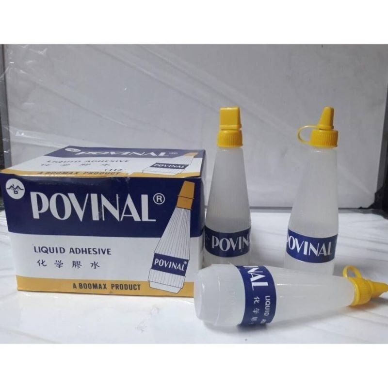 Jual [ 1 LUSIN ] LEM POVINAL 112 / LEM KERTAS / POVINAL 75 ML | Shopee ...