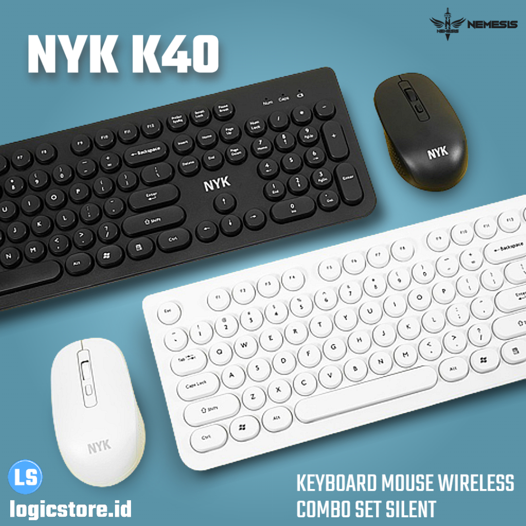 Jual Keyboard Mouse Wireless Combo NYK K40 Office Silent | Shopee Indonesia