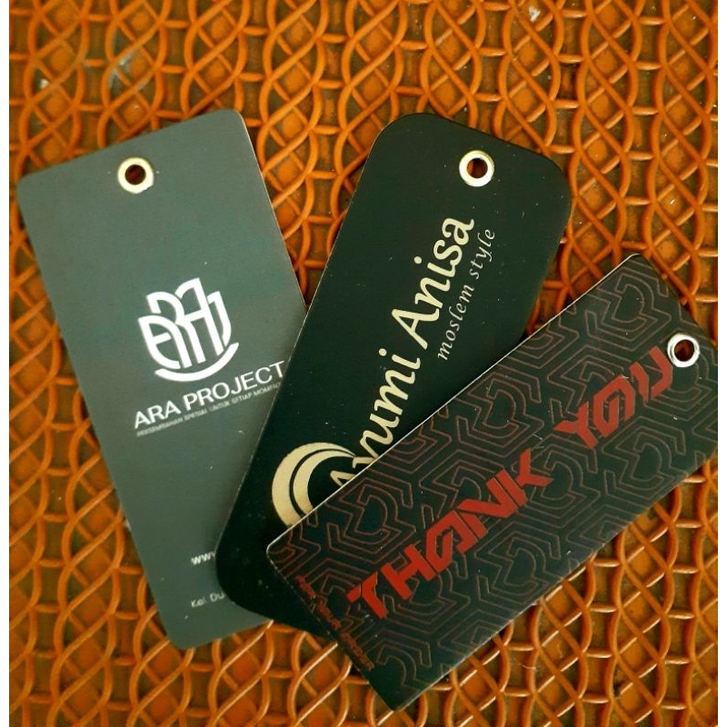 Jual Hangtag tebal(Free tali) custom 2 sisi+ring besi tag baju label ...