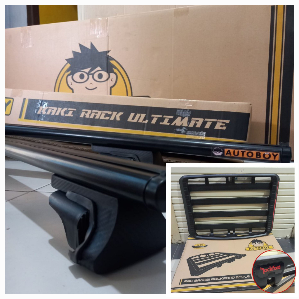 Jual RAK atas BAGASI MOBIL + CROSSBAR KAKI RAK JEPIT ROOFRAIL AUTOBOY ...