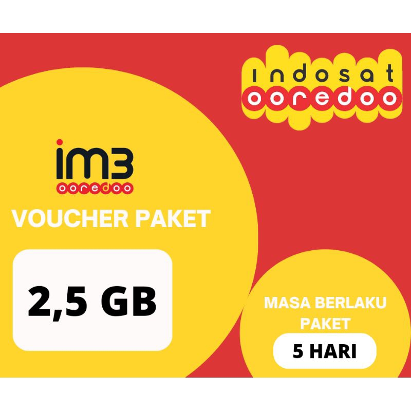 Jual VOUCHER IM3 INDOSAT 2,5GB / 5HARI | Shopee Indonesia