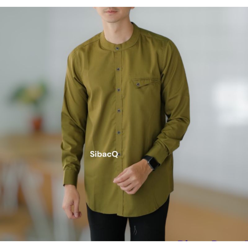 Jual Kemko Polos Lengan Panjang Bahan Toyobo Warna Sage Green Milton ...