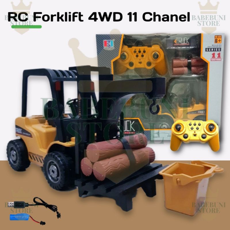Jual Mainan RC Remote Control Alat Berat Forklift 4WD 11 Chanel 2,4GhZ ...