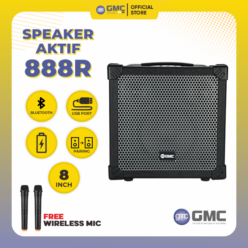 Jual GMC SPEAKER 888R MULTIMEDIA BLUETOOTH NEW + 2 MIC WIRELESS ...