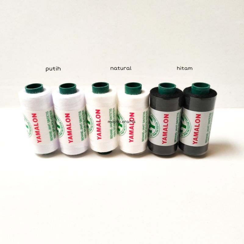 Jual 1 Buah Benang Jahit Yamalon Variasi Putih Natural & Hitam / Benang ...