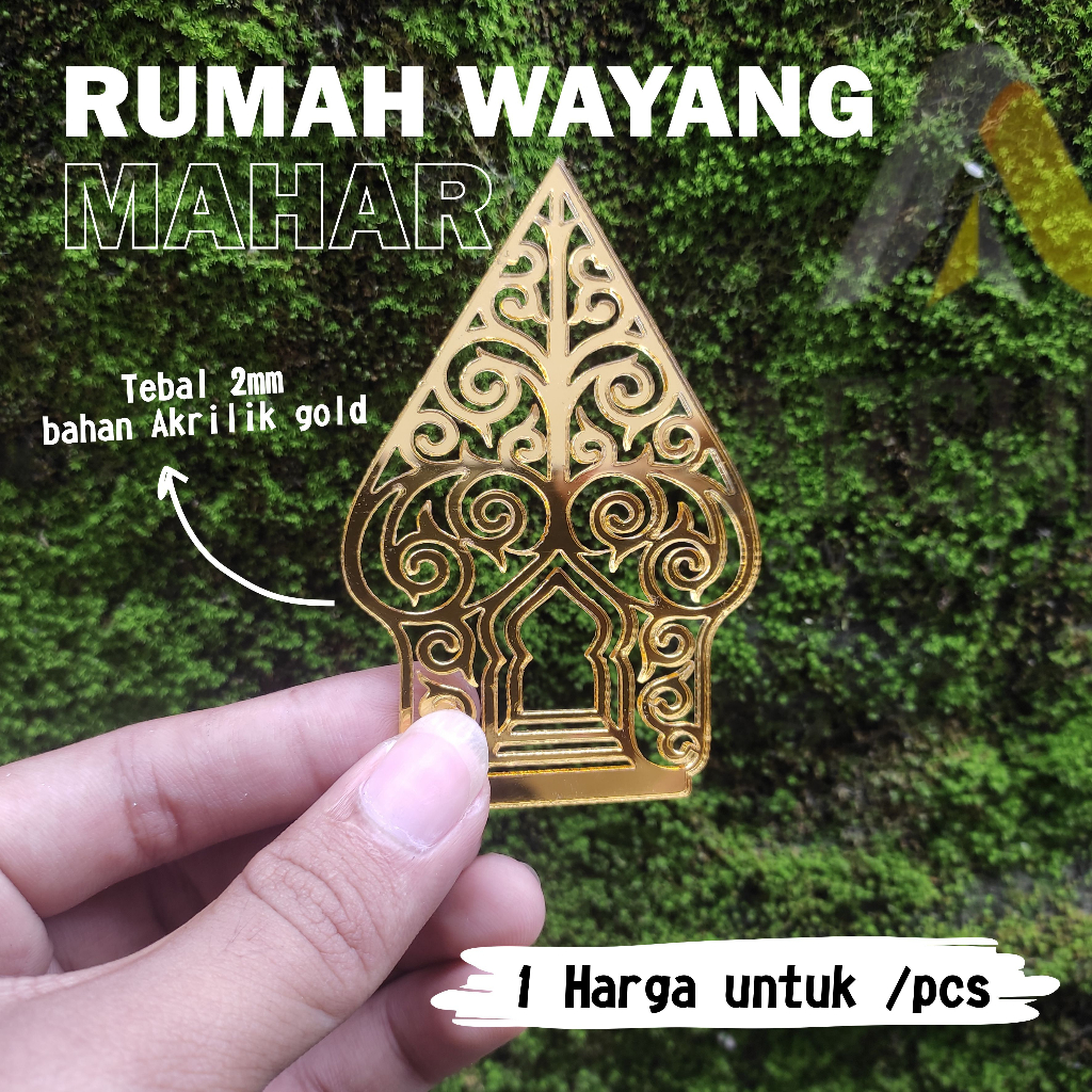 Jual GUNUNGAN WAYANG AKRILIK EMAS UNTUK HIASAN MAHAR DAN DEKORASI ...