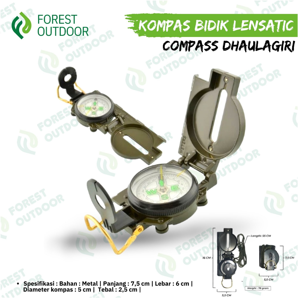 Jual Kompas bidik Lensatic/ kompas dhaulagiri/ kompas petunjuk arah ...