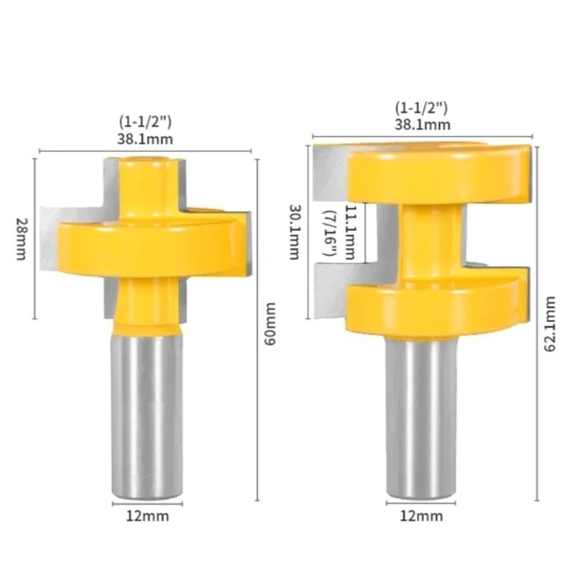 Jual Set 2pcs Mata Profil Sambung Kayu Tongue & Groove Tenon Mortise T ...