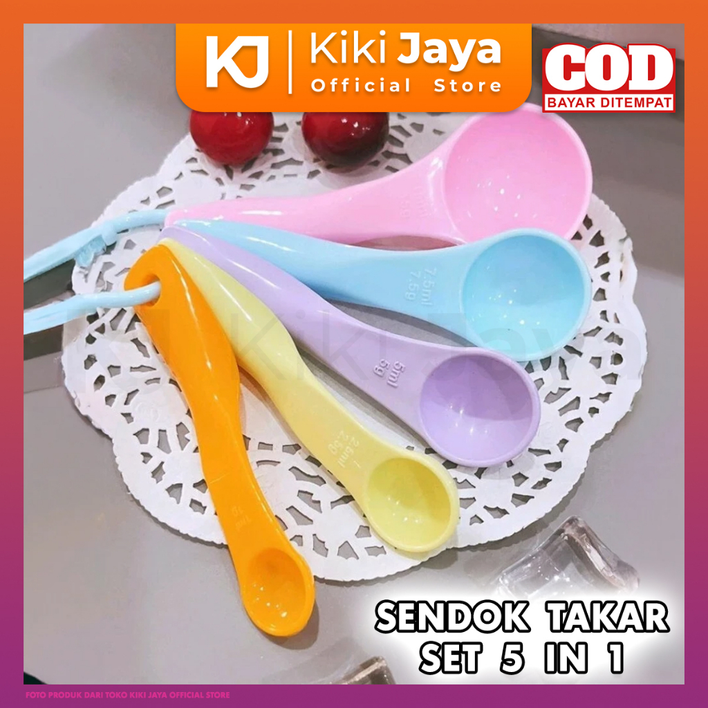 Jual [KIKI] Sendok Takar SET 5 IN 1 - Alat Penakar Ukur Bahan Dapur ...
