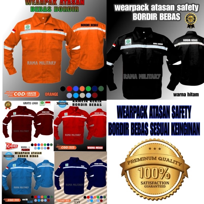 Jual WEARPACK SAFETY ATASAN PROYEK / BAJU LAS /BENGKEL/TEKHNISI BORDIR ...