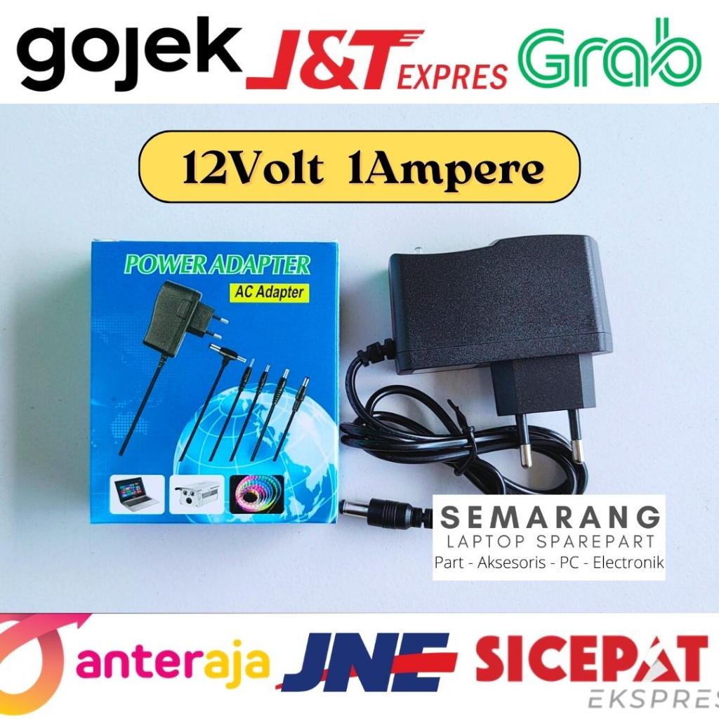 Jual ADAPTOR 12V 1A Power Adapter Stb Cctv Router Modem Wifi Universal ...