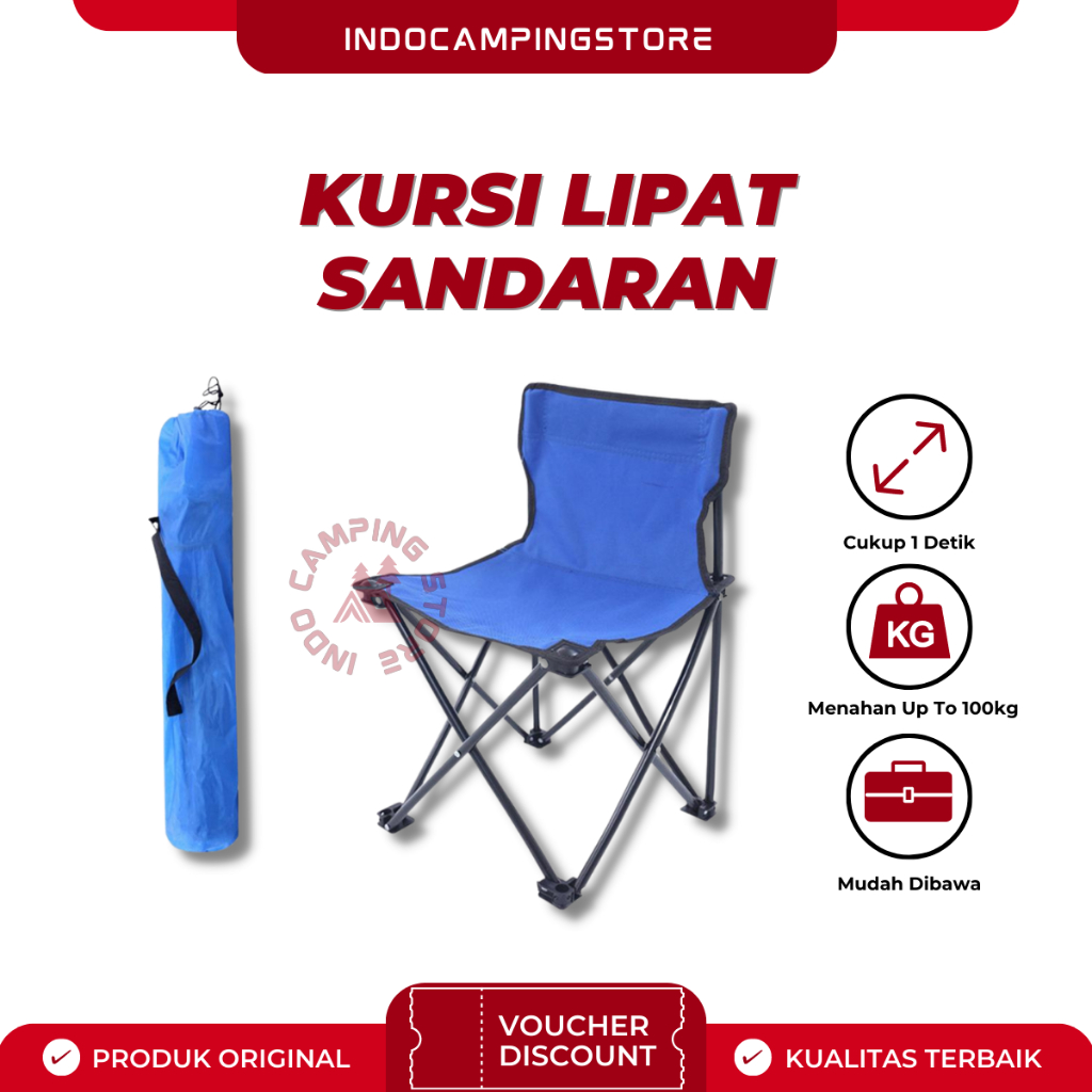 Jual Kursi Lipat Sandaran Kursi Mancing Kursi Hiking Camping Traveling ...