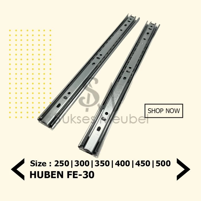 Jual HUBEN Rel Full Extention FE - 30 - 300 | Rel Laci Double Track ...