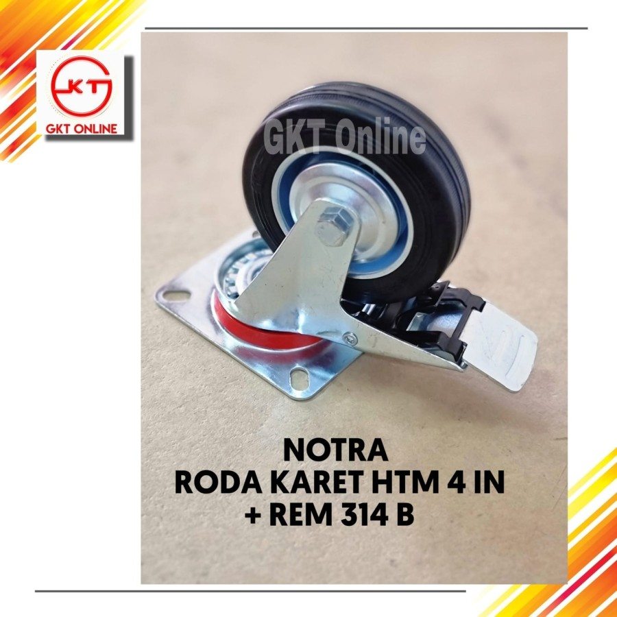 Jual Notra Roda Karet Hitam + Rem 4 Inch/Roda Trolly 4 Inch | Shopee ...