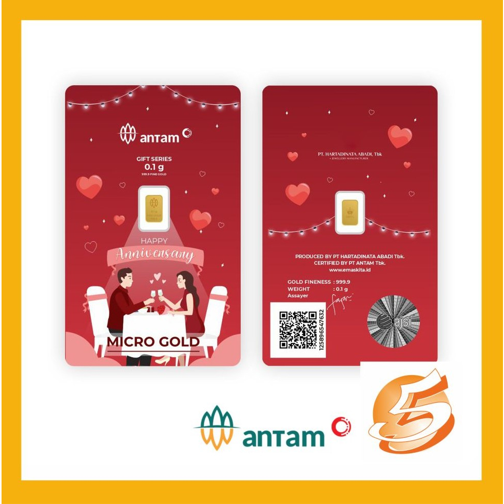 Jual Emas Logam Mulai EMASKITA 0.1 Gram Hadiah Gift Kado parcel hampers ...