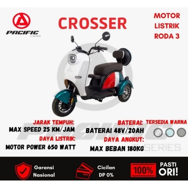 Jual Sepeda Listrik Roda 3 motor listrik PACIFIC CROSSER 48V 20AH 650 ...