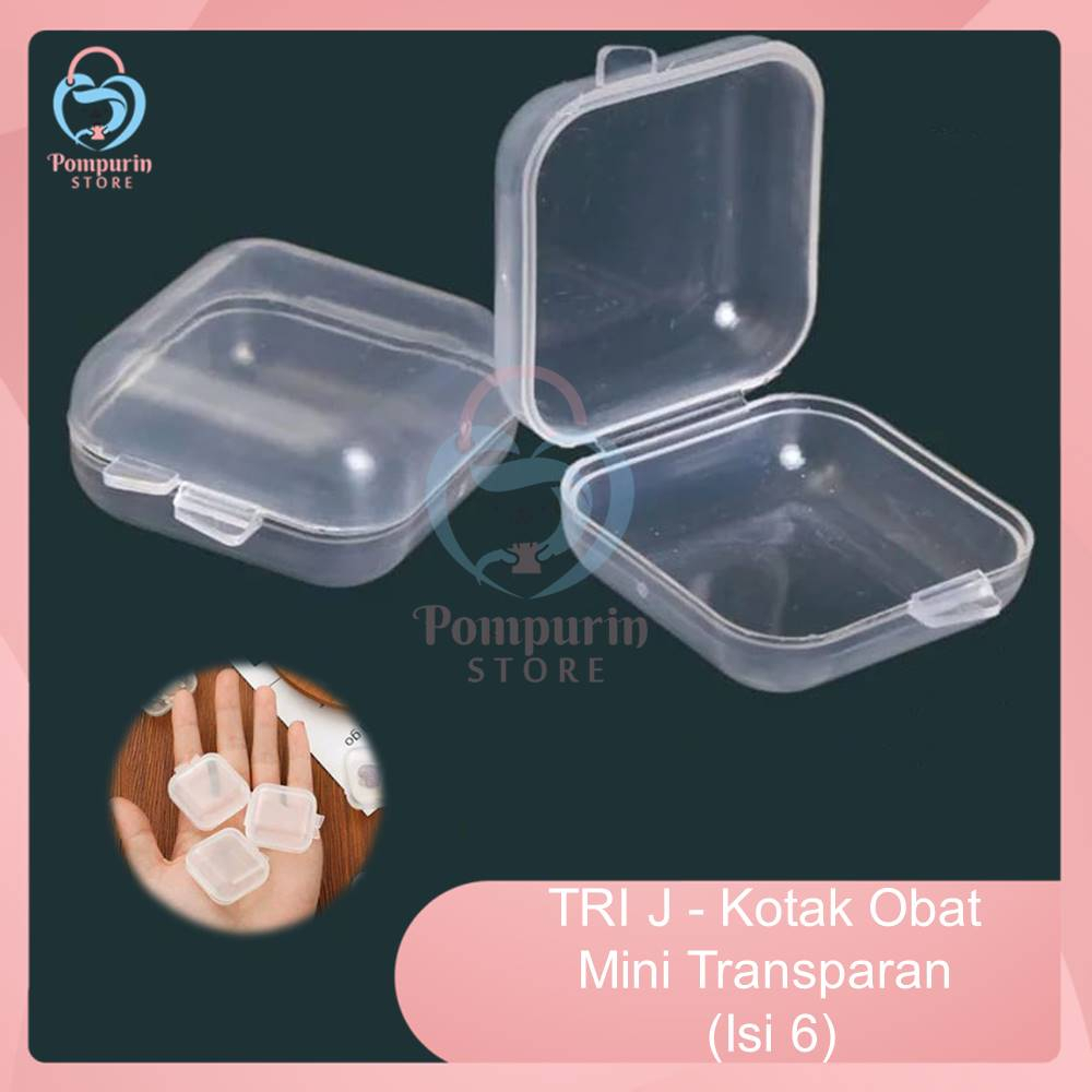 Jual (ISI 6) TRI J - Kotak Obat Mini Transparan - Kotak Perhiasan ...
