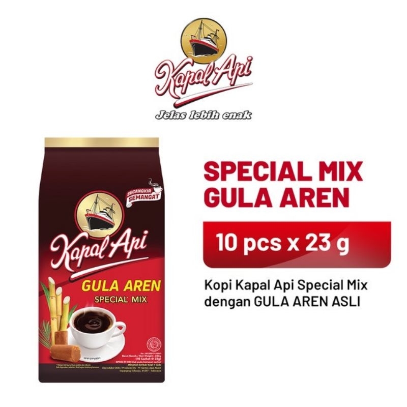Jual Kopi Kapal Api gula aren special mix 10 pcs × 23 gram renceng ...