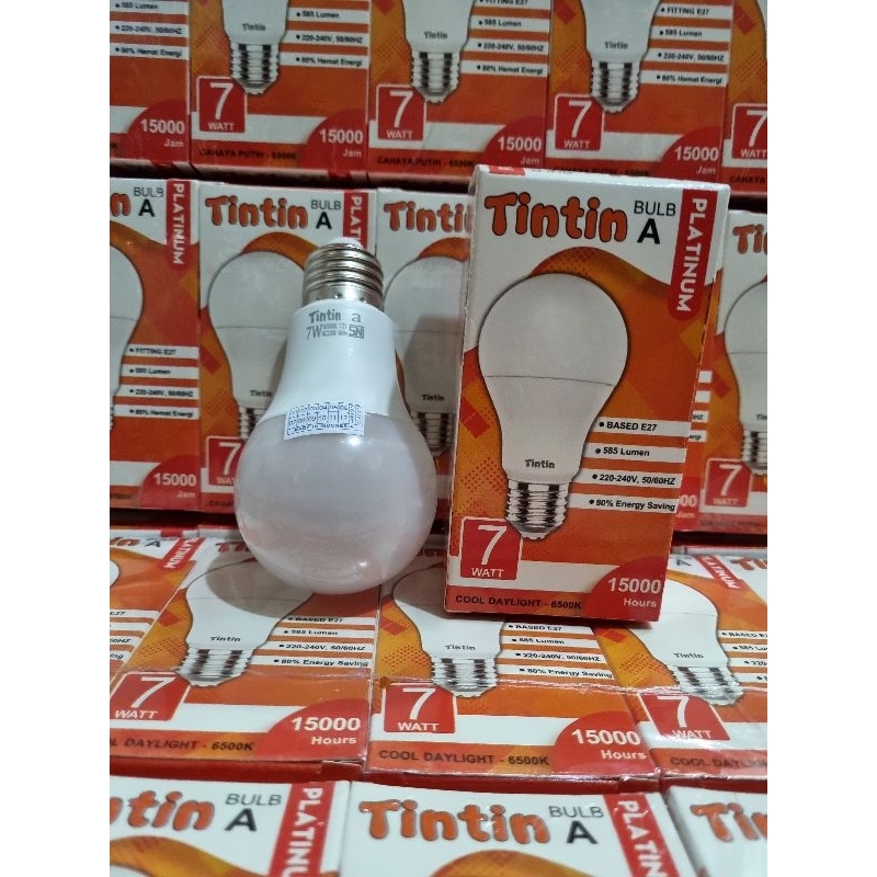 Jual paket 10 pcs lampu tintin platinum 7 watt bergransi murah | Shopee ...
