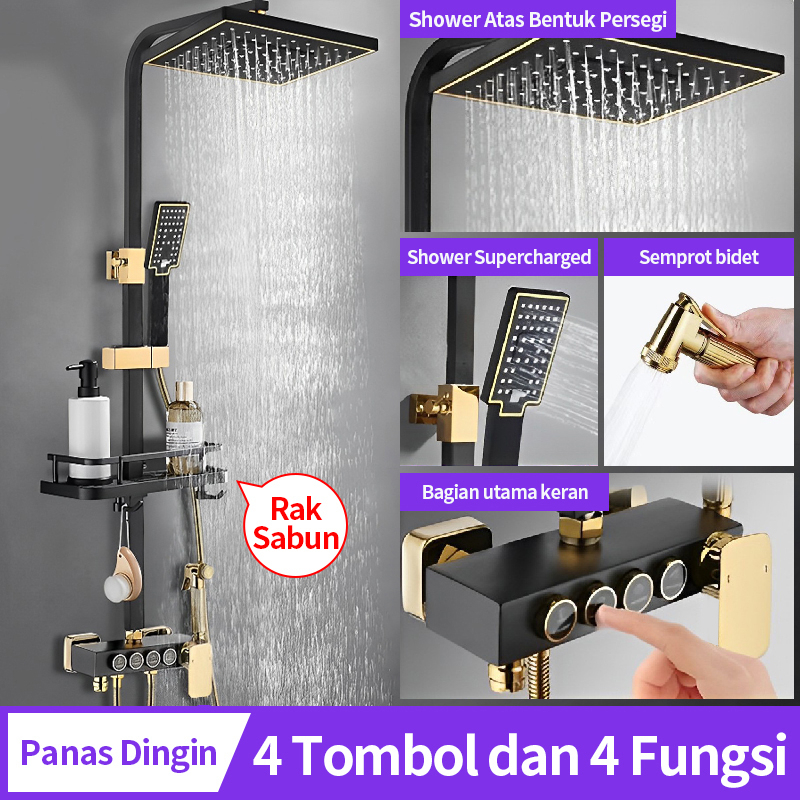 Jual Set shower panas dingin persegi/ shower kamar mandi/ set shower ...