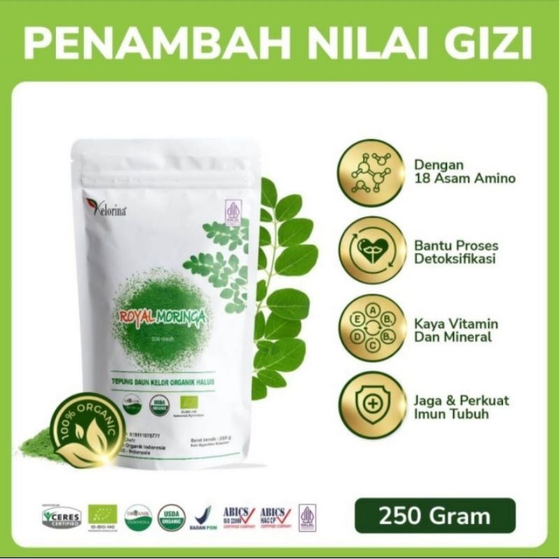 Jual ORIGINAL Kelorina Serbuk Daun Kelor / Royal Moringa 500mesh @250gr ...