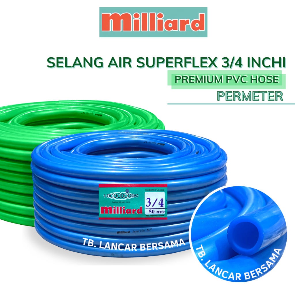 Jual SELANG AIR 3/4 INCHI MILLIARD SUPERFLEX HARGA PERMETER | Shopee ...