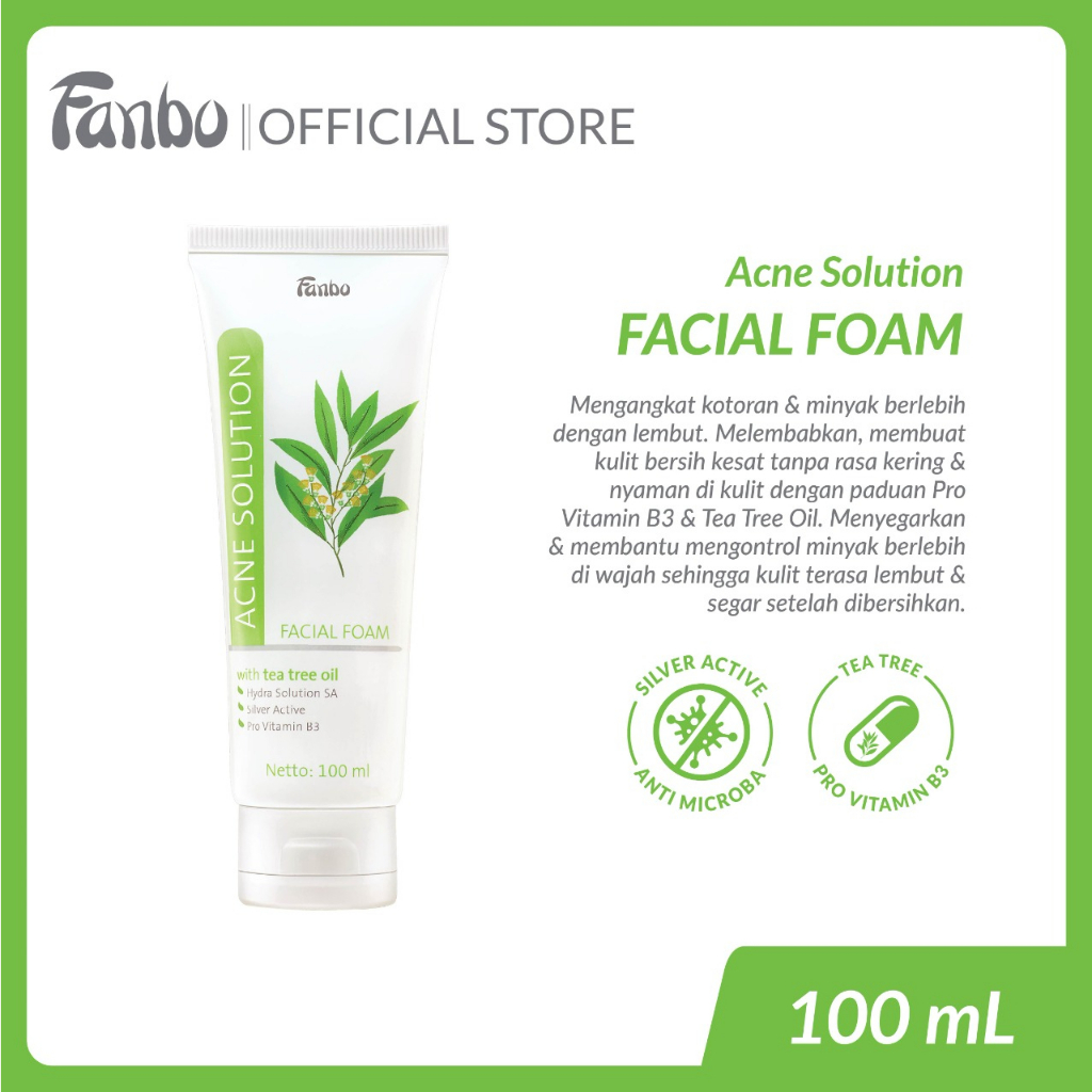 Jual Fanbo Acne Solution Facial Foam - 100ml - Acne Facial Foam - Sabun ...