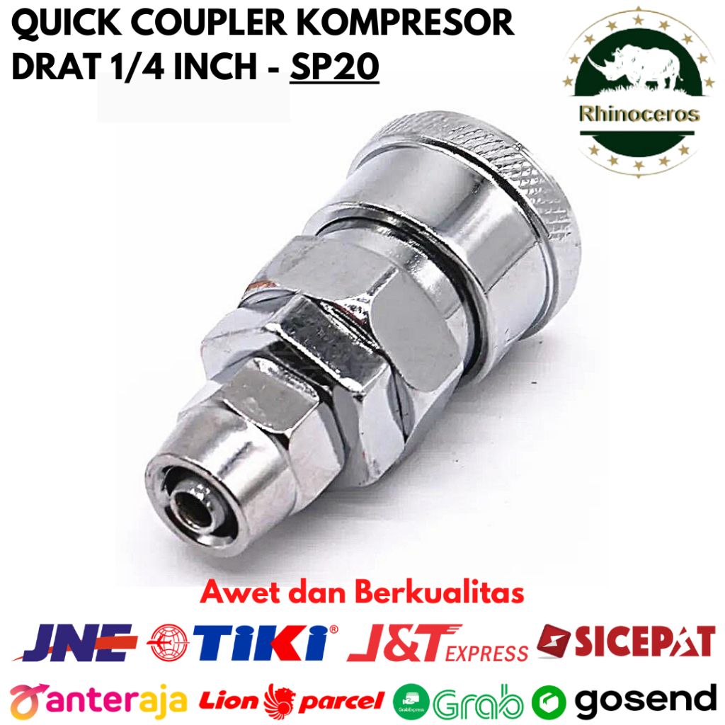 Jual Quick Coupler Connector Angin Neple Kompresor Universal Drat 1/4 ...