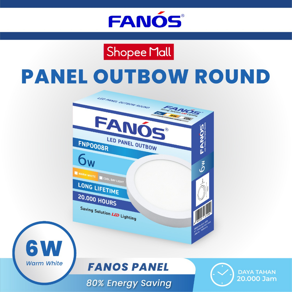 Jual Fanos Panel Lampu LED Outbow Round 6WATT | Shopee Indonesia