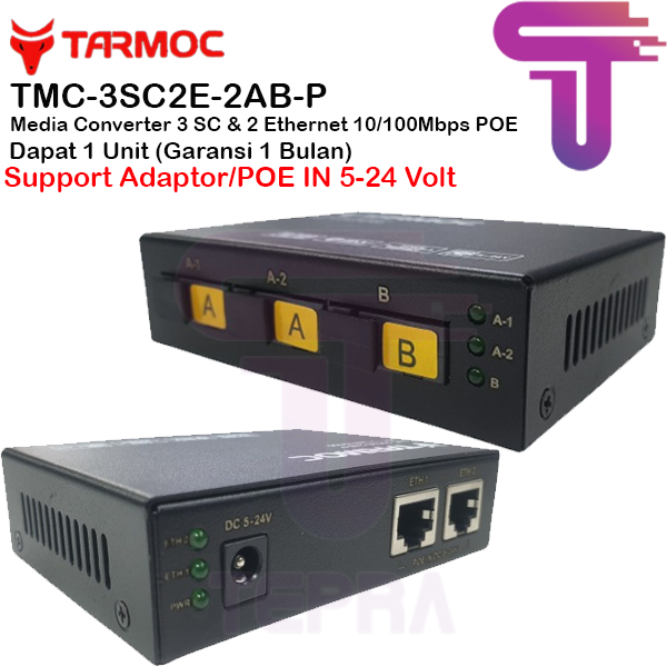 Jual Tarmoc TMC-3SC2E-2AB-P | Media Converter Switch 3FO 2LAN / 3 FO 2 ...