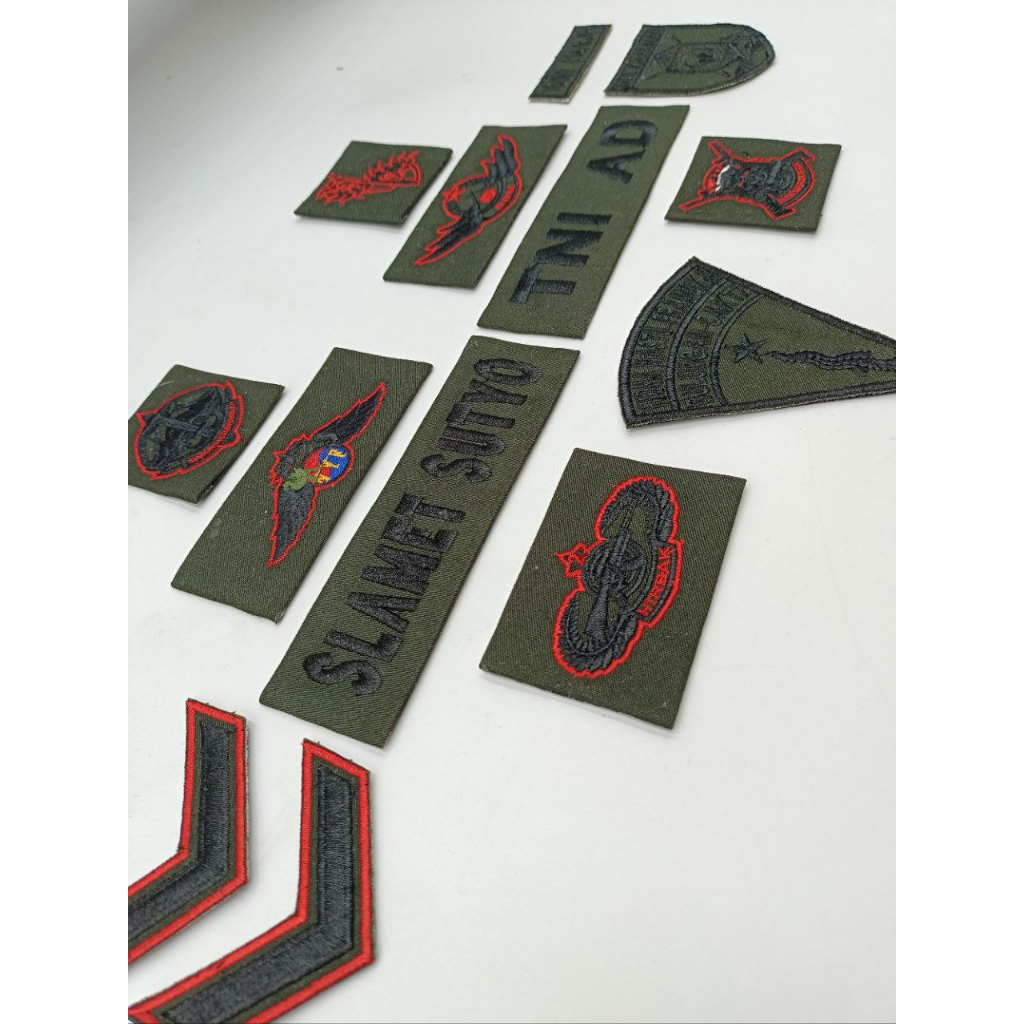 Jual FULL 1 set Atribut bordir papan nama pdl TNI AD | Shopee Indonesia