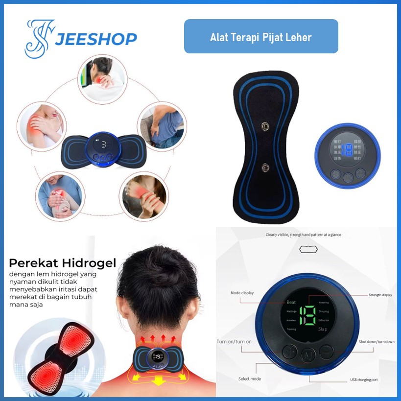 Jual Alat Pijat Mini Terapi Leher Pad Mat Electric EMS Massager ...