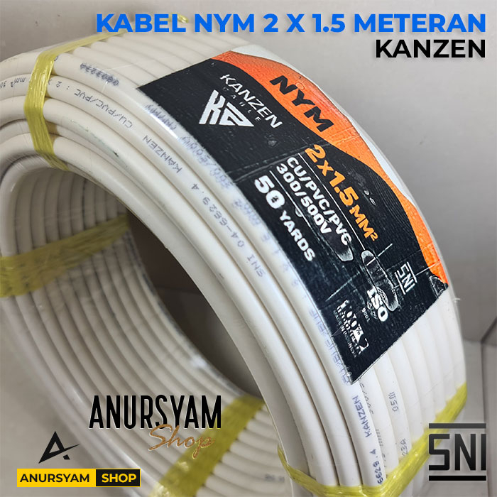 Jual Kabel Listrik 2 x 1.5 Meteran / Kabel 2x1.5 KANZEN SNI Per Meter ...