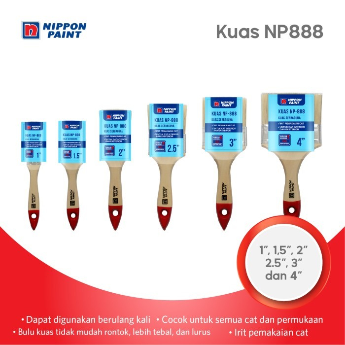 Jual KUAS CAT DINDING/KUAS CAT MINYAK SYNTHETIC BRUSH NIPPON PAINT ...