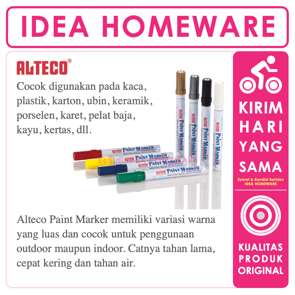 Jual Spidol Permanen Alteco Paint Marker Medium Point Japan Murah ...