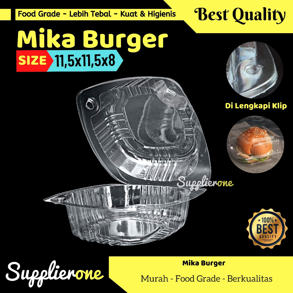 Jual Mika Burger / Kotak Burger / Tray Mika / Mika Hamburger / Mika Kue ...